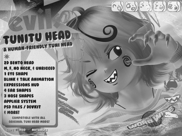 Second Life Marketplace - [DEMO] evil. Tunitu Head